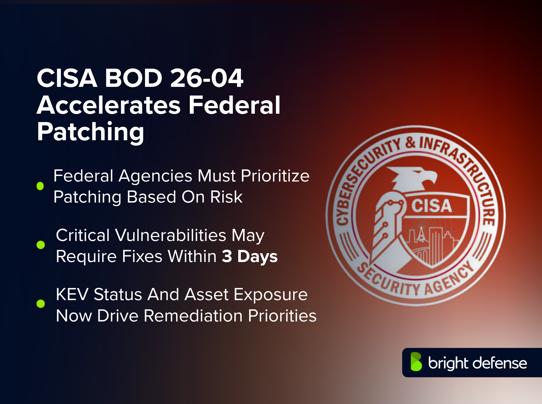 CISA BOD 26-04 Accelerates Federal Patching